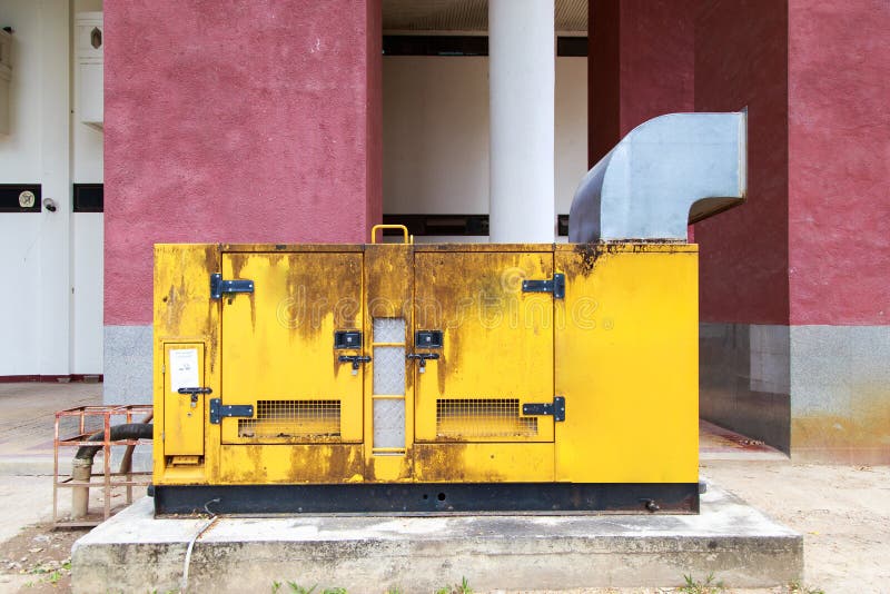 Yellow generator stock image. Image of industry, voltage - 33669125