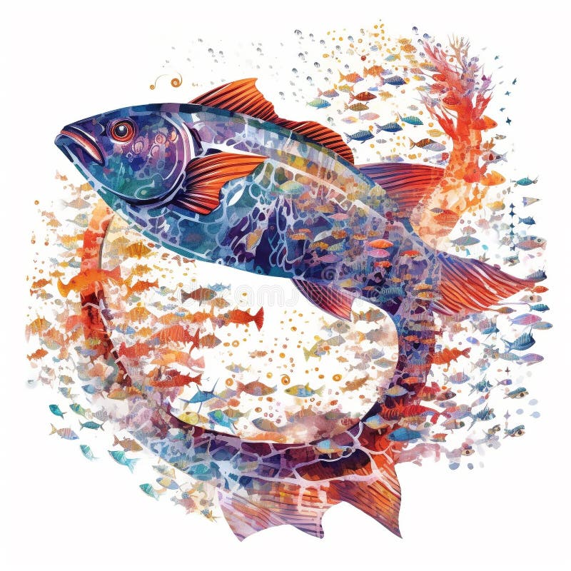 Big Genomic Data of Marine Fish, Key of Fish Biodiversity. Generated AI ...