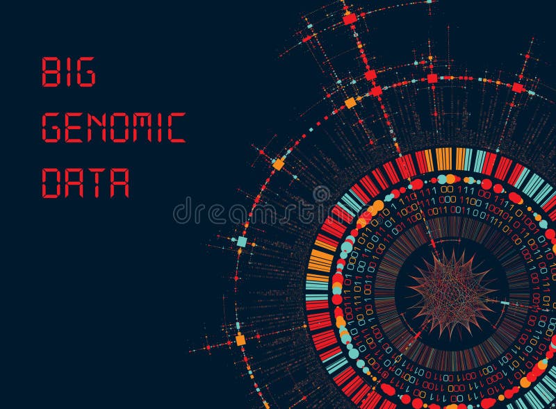 Big Genomic Data Visualization Dna Test Barcoding Genom Map Architecture Vector Graphic