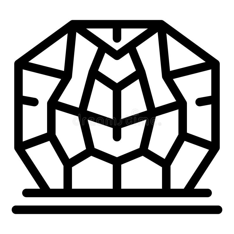 Big Geodesic Dome Standing on Ground Line Icon Stock Illustration ...