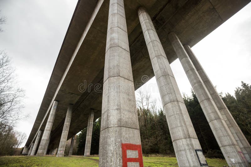 Big german highway bridge stock image. Image of countryside - 179465045