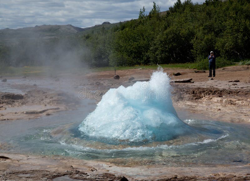 Big geyser in Iceland editorial image. Image of iceland - 49345085