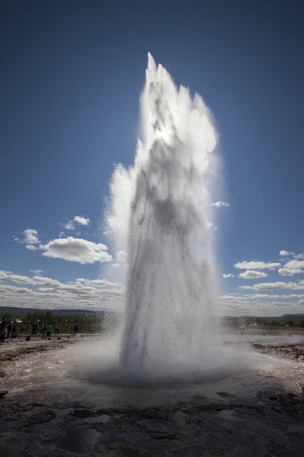 Big geyser in Iceland editorial stock image. Image of blue - 49345159