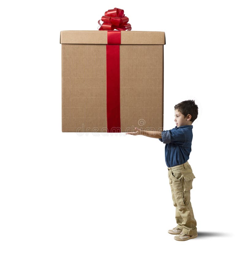 Big gift stock photo. Image of december, young, christmas - 34298440