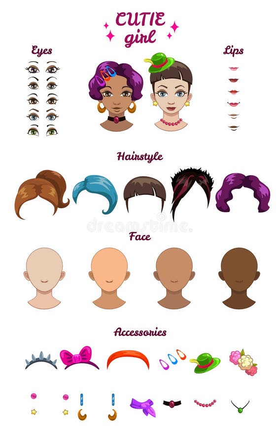 Big girl stylish kit stock illustration. Illustration of isolated ...