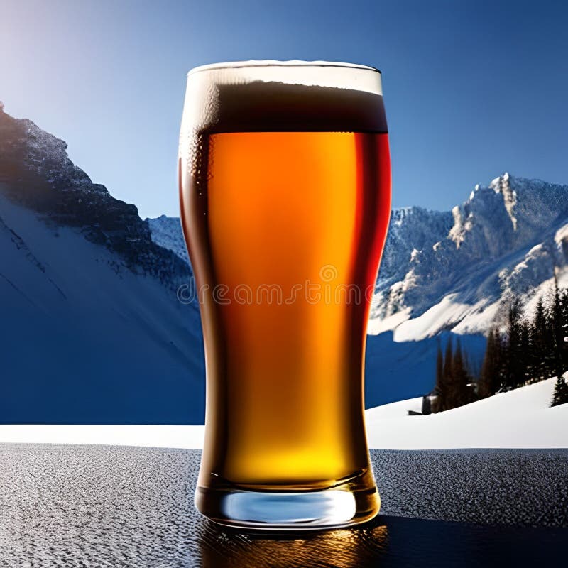 A big glass of beer stock illustration. Illustration of cocktail ...