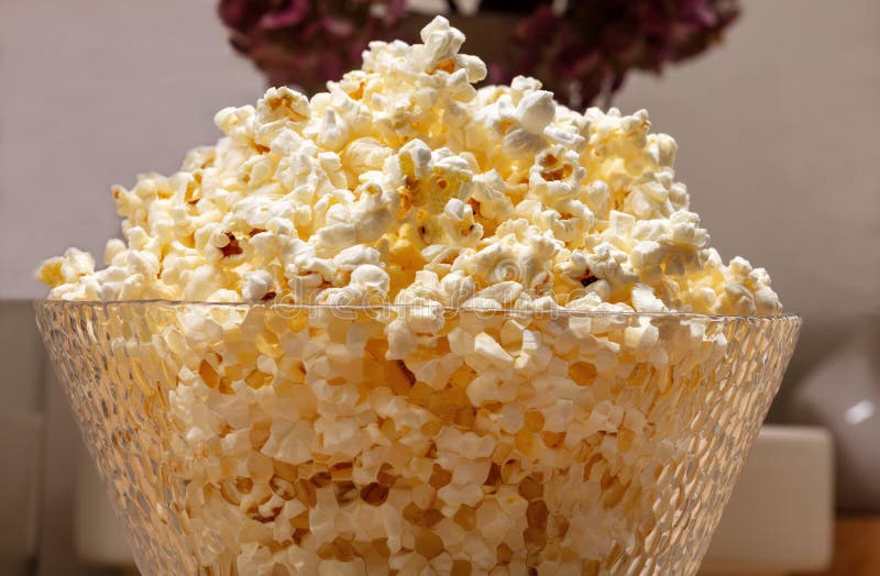 Big glass cup popcorn stock photo. Image of sweet, full - 376325418