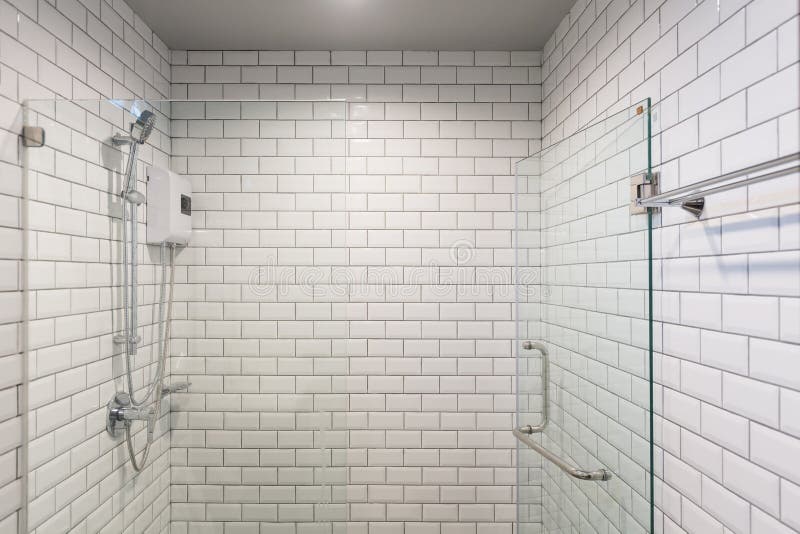 Big glass shower box stock image. Image of bright, indoor - 84200487