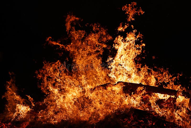 A Big Glowing Fire with High Flames Stock Photo - Image of misfortune ...