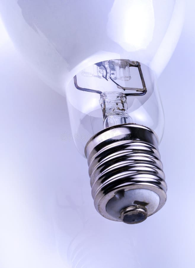 Big Glowing Light Bulb on White Background. Stock Photo - Image of ...