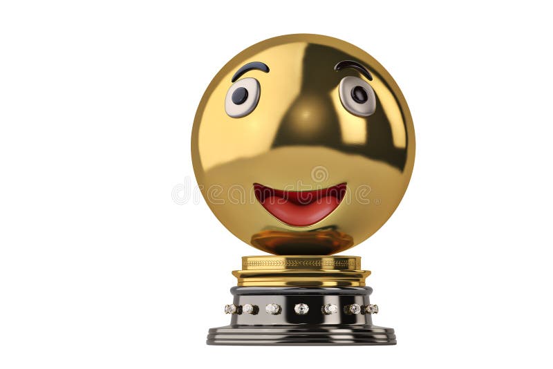 Emoticon with Trophy stock vector. Illustration of emoticon - 53889508