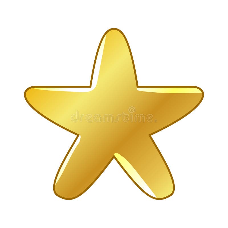 Big Gold Star Icon on a White Background. Vector Illustration Stock ...