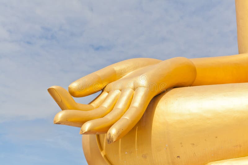Big Golden Buddha Hand Statue Stock Image - Image of belief, face: 20822661