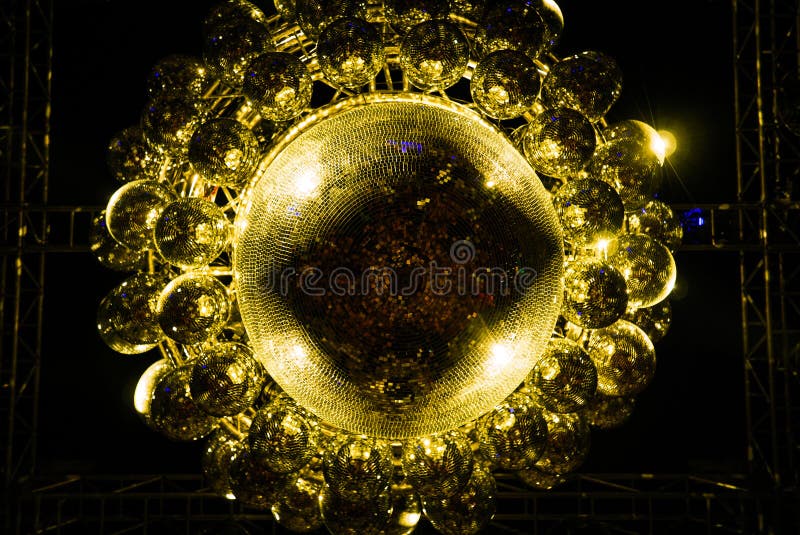 Big Golden Light Ball in the City Stock Photo - Image of street, view ...