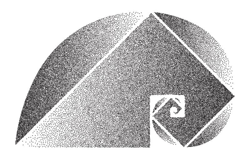 Big Golden Ratio Stippled Spiral - Visualization of Fibonacci Sequence ...