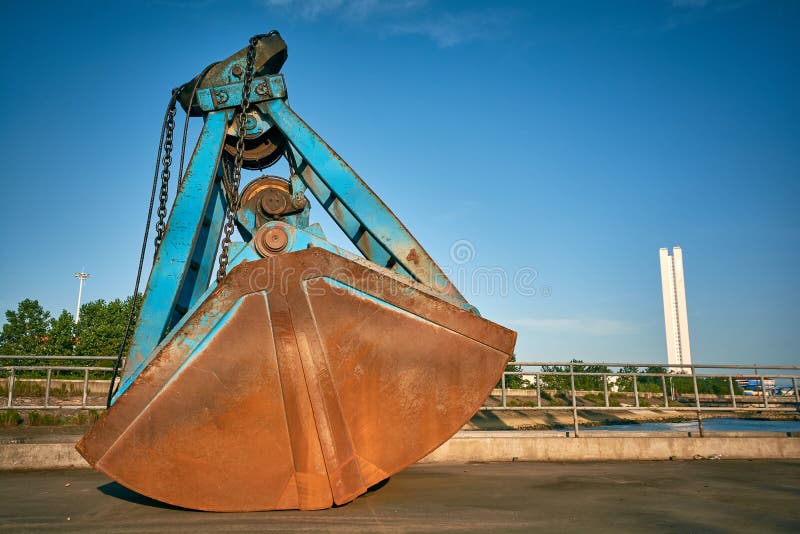 Big Grabber for Bulk Cargo on a Pier on Bulk Terminal Stock Image ...