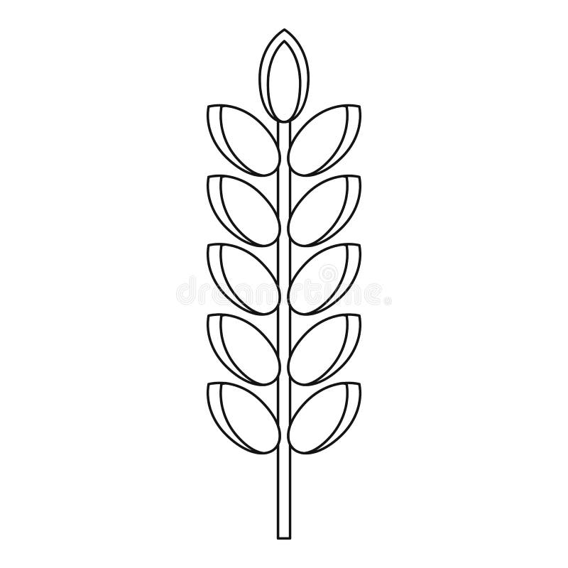 Big Grain Spike Icon, Outline Style Stock Vector - Illustration of ...