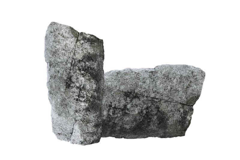 Big Granite Stone, Isolated on White Background Stock Image - Image of ...