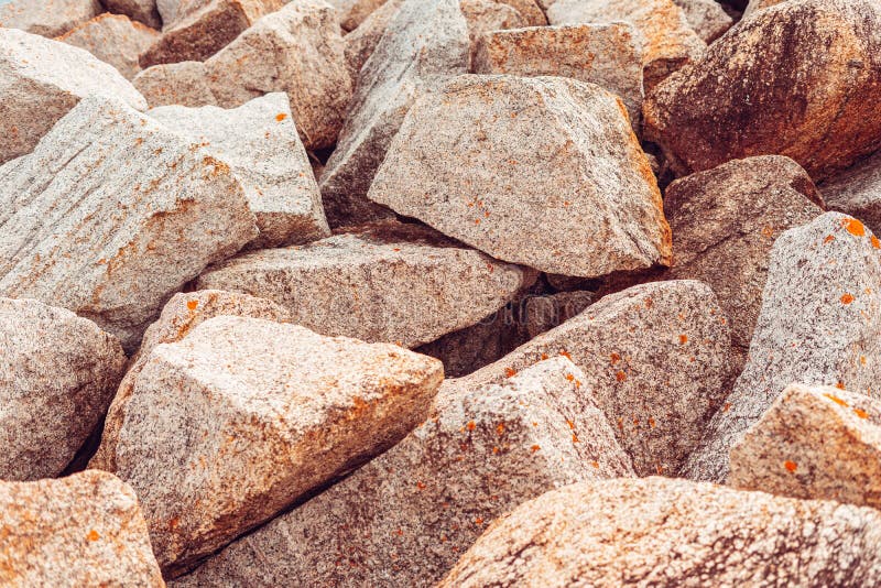 Big Granite Stones Piled Up Stock Image - Image of horizon, break ...
