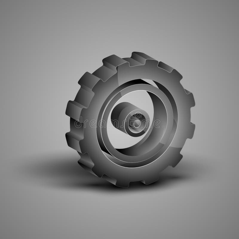 Big gray gear stock vector. Illustration of industry - 95909653