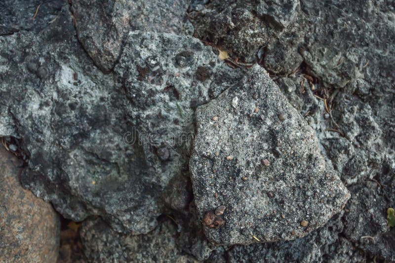 Big Gray Stone. the Stone Lies in the Sand Stock Image - Image of build ...