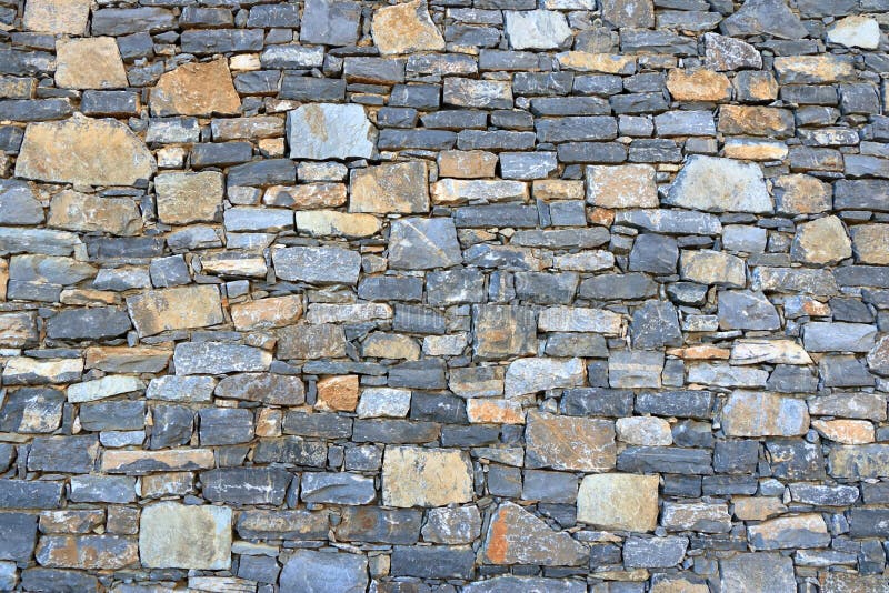 Big Gray Wall from Stone Bricks Stock Photo - Image of home, nature ...