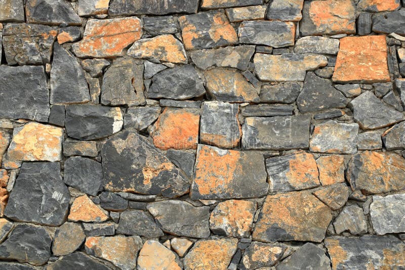 Big Gray Wall from Stone Bricks Stock Image - Image of outdoor ...