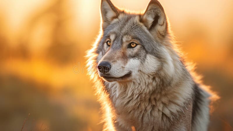 Gray Wolf Side Portrait. AI Generative Stock Illustration - Illustration of natural, face: 283025033