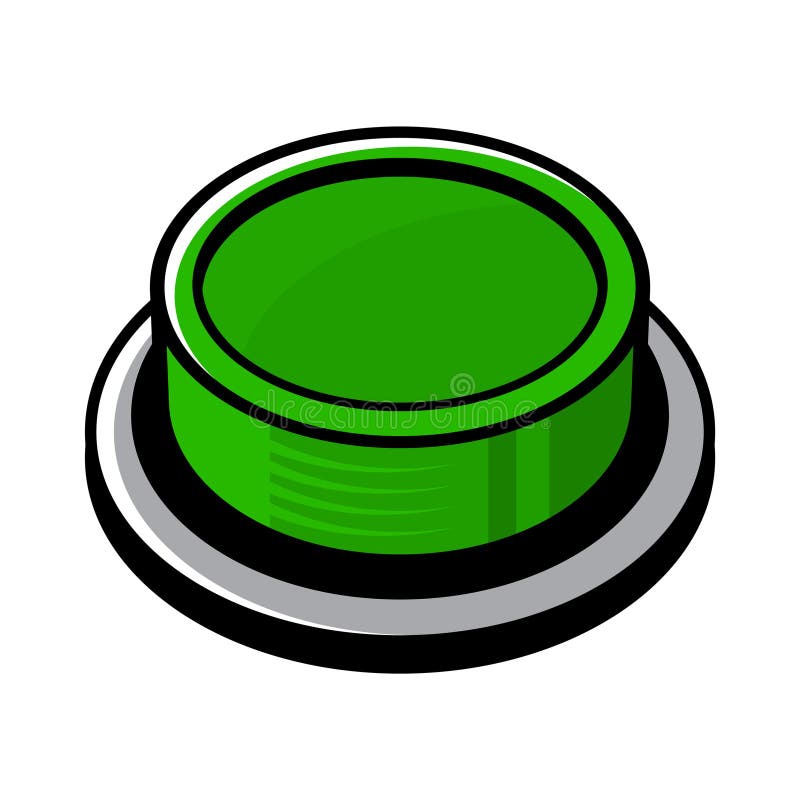 Big Green Button on White Background. Comic Book Style Stock Vector ...