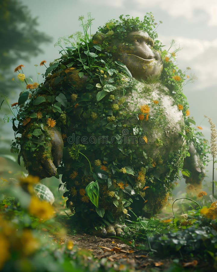 Big Green Creature in the Forest. Stock Image - Image of monster ...