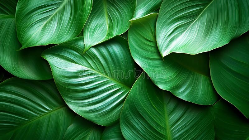 Big Green Leaves Background Stock Illustration - Illustration of ...