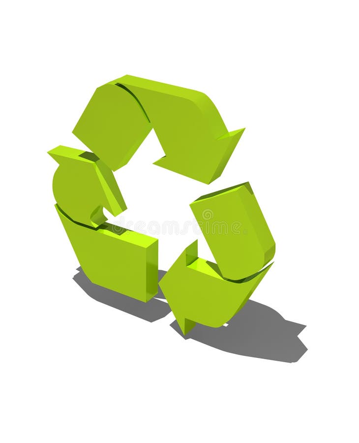Big green recycle symbol stock illustration. Illustration of ...