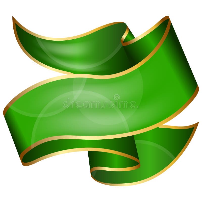 Green ribbon collection stock vector. Illustration of label - 46670855