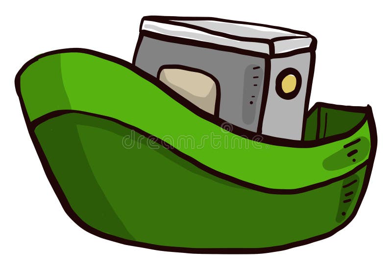 Big Green Ship, Illustration, Vector Stock Vector - Illustration of ...