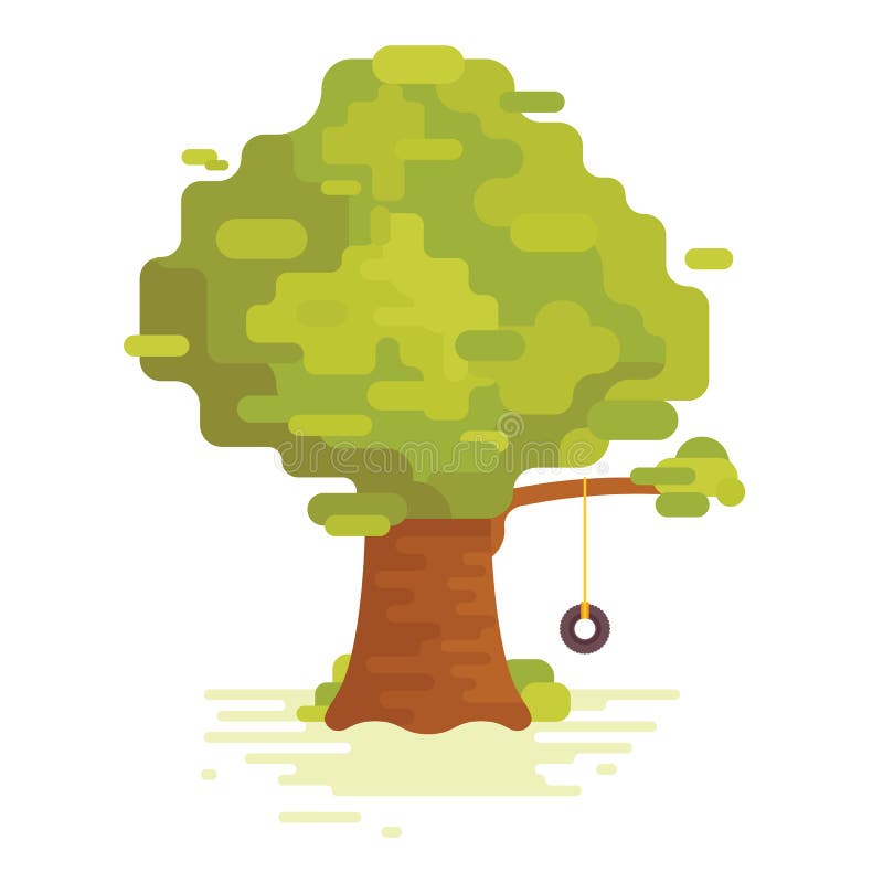 Free Tree With Swing Clipart