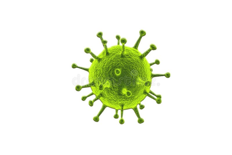Big Green Virus on a White Background Stock Illustration - Illustration ...