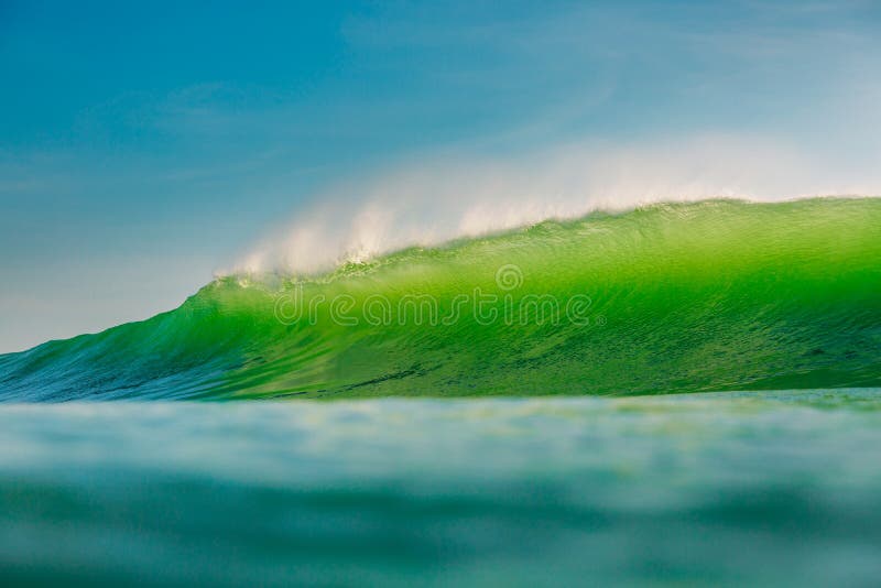 Big Green Wave in Ocean. Breaking Wave Stock Photo - Image of caribbean ...
