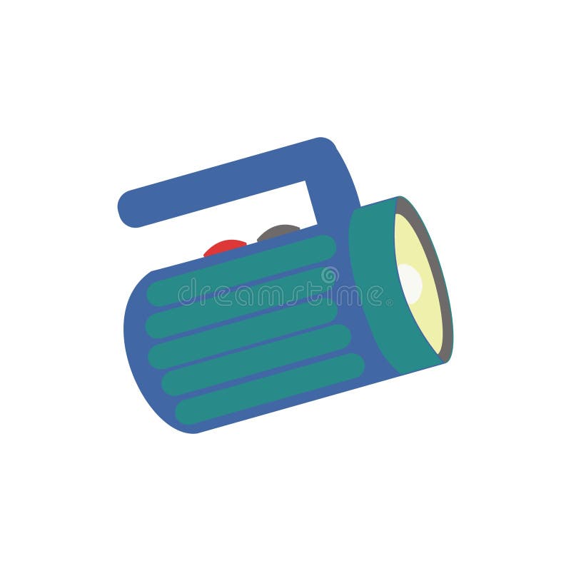 Big Grey Blue Flashlight Flat Vector Illustration Stock Illustration ...