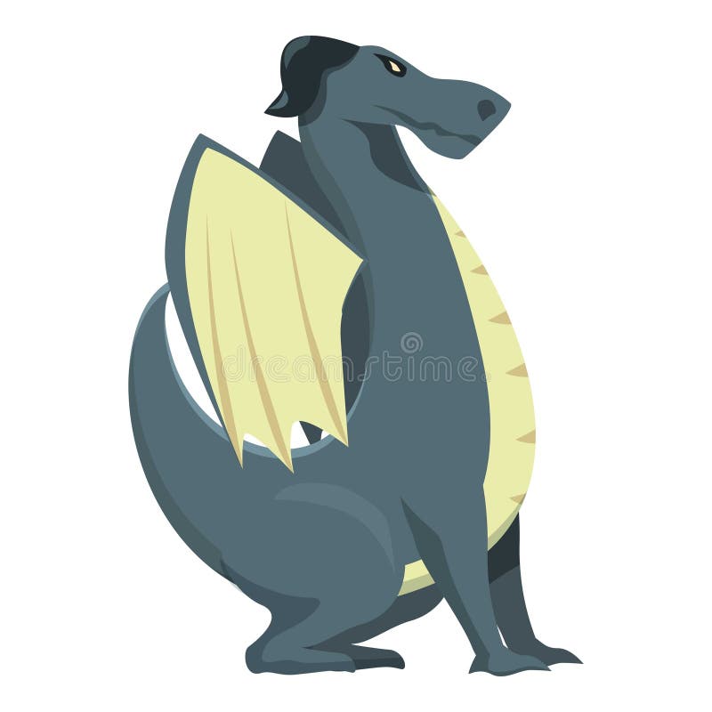 Big Grey Dragon Sitting and Showing Its Teeth Stock Vector ...