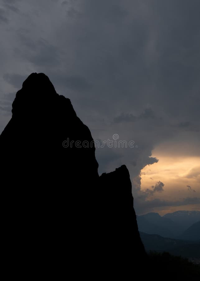Big grey rocks in Meteora stock photo. Image of kalambaka - 264783614