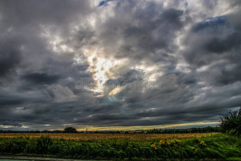 Big Grey Sky stock image. Image of clouds, farm, nature - 112293265