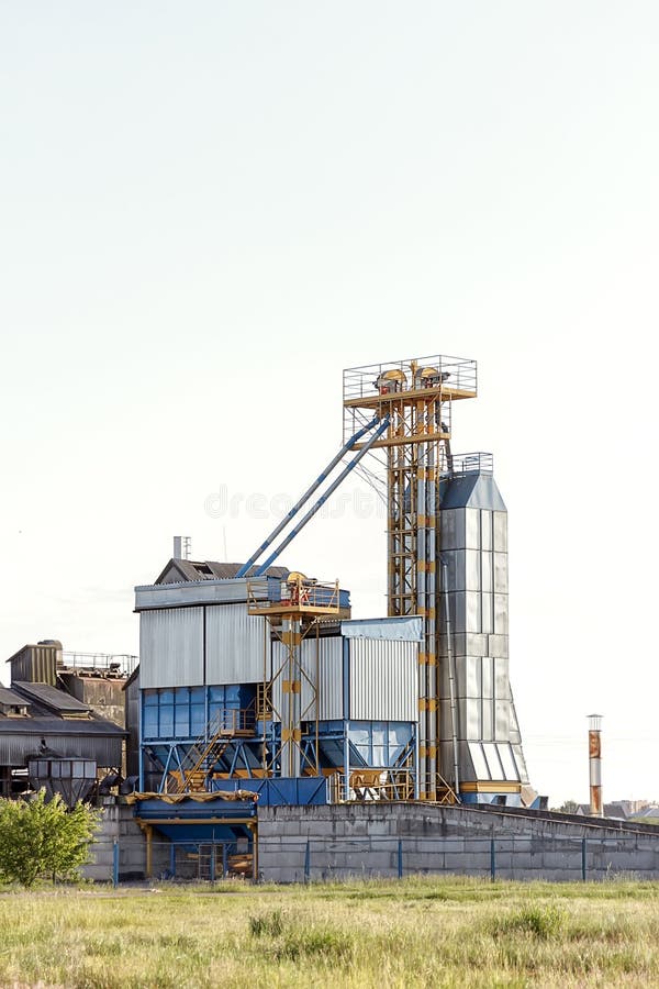 Big Group of Grain Dryers Complex for Drying Wheat. Modern Grain Silo ...