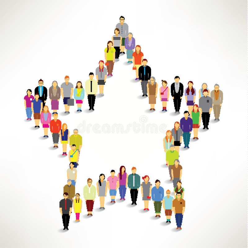 A Big Group of People Gather Together Stock Vector - Illustration of ...