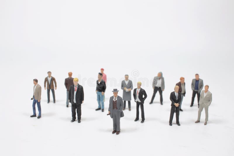 Big Group of the Small Business Men Figure Stock Photo - Image of globe ...