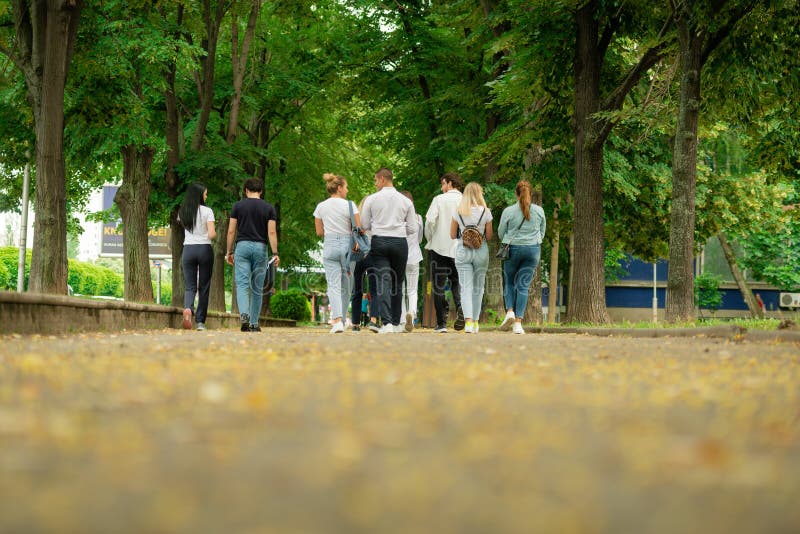 Big Group of Young Students Going Back To School Stock Image - Image of ...