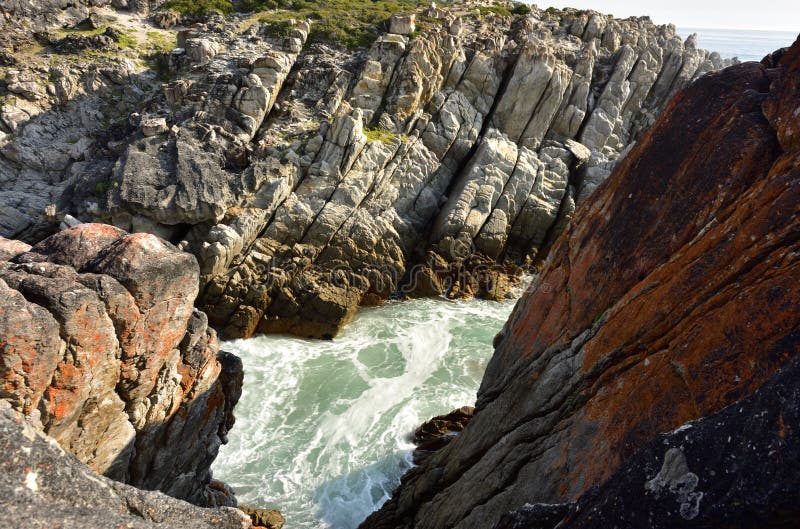 A Big Gully between High Rugged Rocks Stock Photo - Image of valley ...