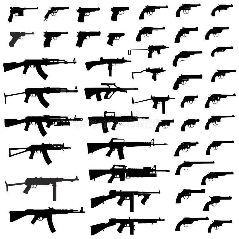 Big gun collection(vector) stock vector. Illustration of rifle - 9787732