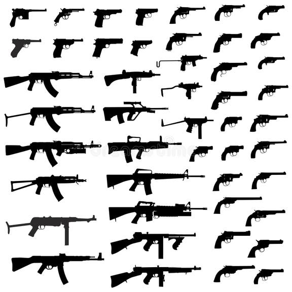 Big gun collection(vector) stock vector. Illustration of rifle - 9787732
