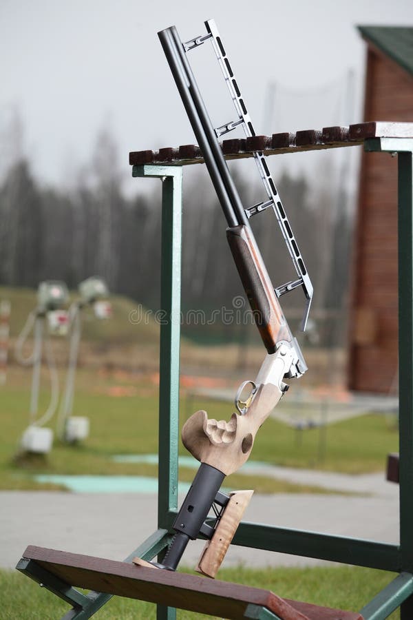 Big gun with wooden culo stock image. Image of handgun - 29425097