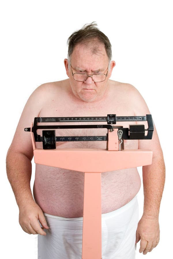 Big guy on the scales stock image. Image of obese, shape - 1870323